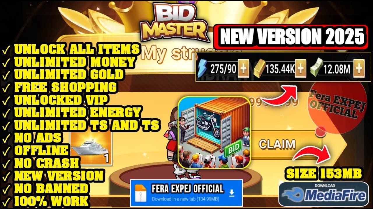 Bid Master Mod Apk New 2025 Unlimited Money, Free Shopping, Unlocked ...