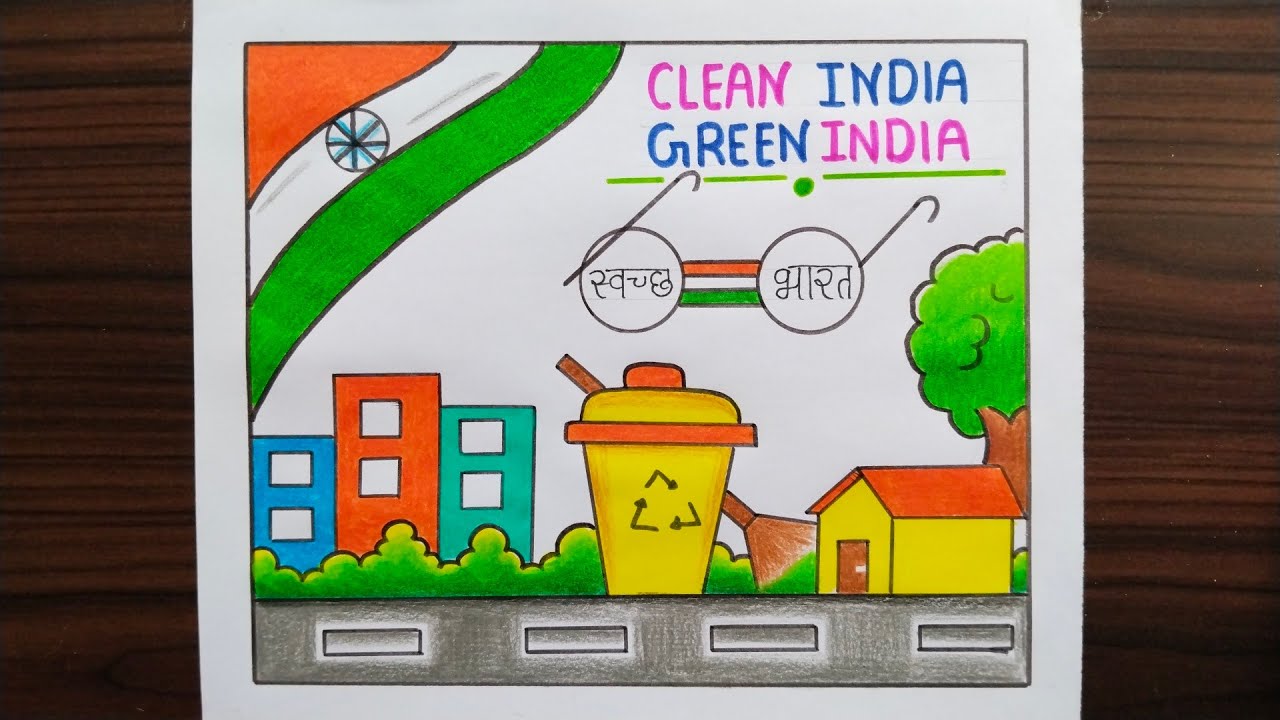 Swachh Bharat Abhiyan Poster Drawing / Swachhata Hi Seva Drawing ...