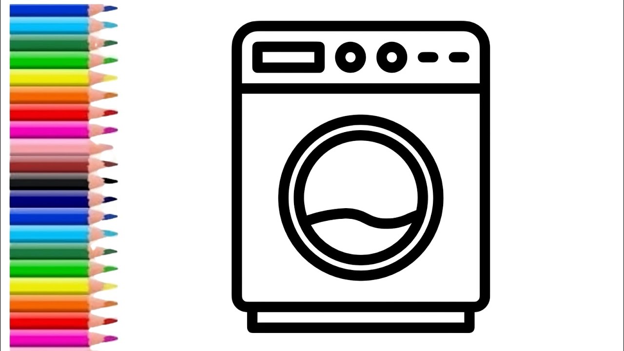 how to draw a washing machine step by step#drawing #easydrawing # ...