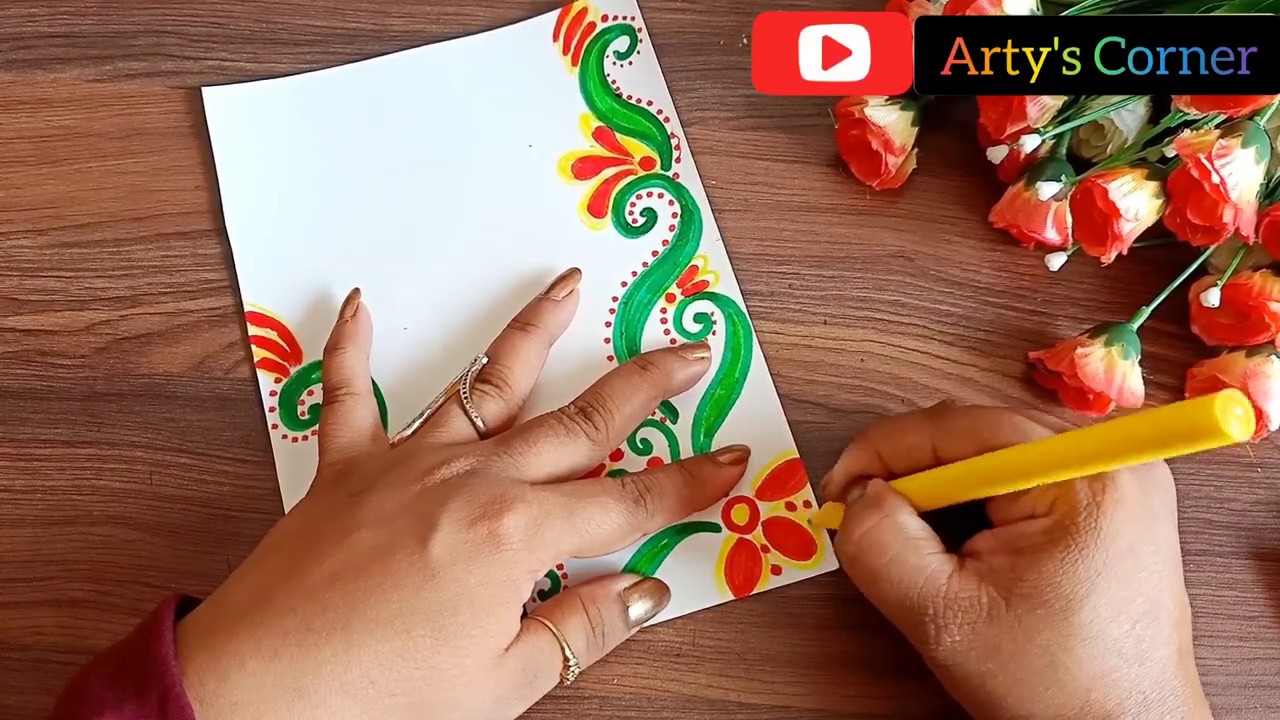 Border Design on Paper | Designs for Front Page | Margin Design for ...