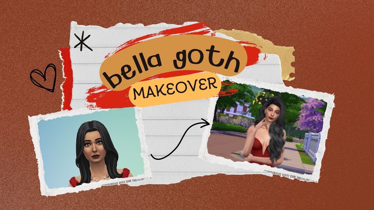 bella goth makeover 💄| แจก cc list+ tray files | The Sims 4 CAS ⭐️ ...