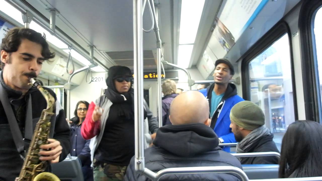 Jon Batiste & the Stay Human band play on the C-train in Downtown ...