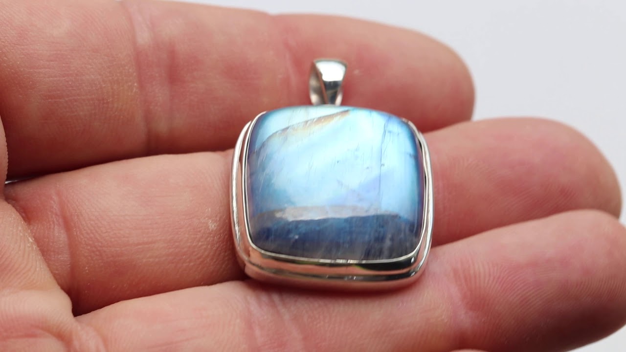 Square Bright Clear Moonstone A-1-17 - YouTube