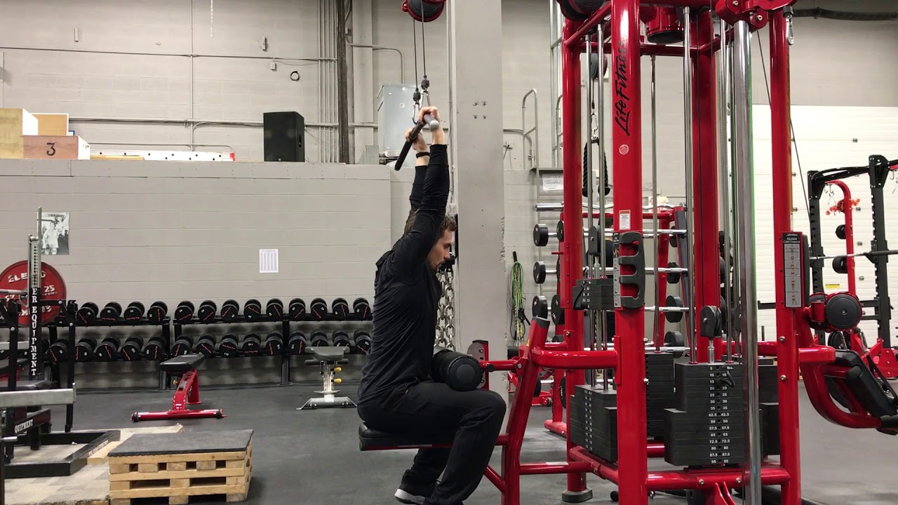 Seated Cable Pull Down - Reverse Grip w/Bar - YouTube