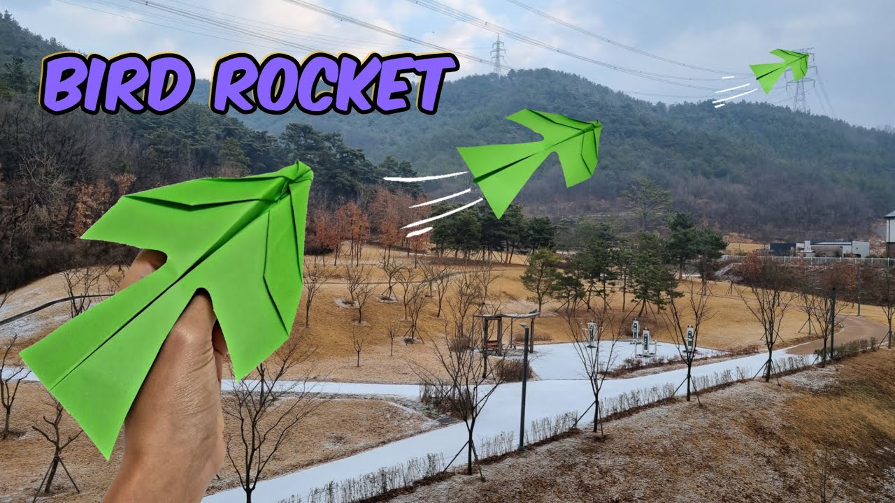 How to folding paper bird long rocket Helicopter that flies so smooth ...