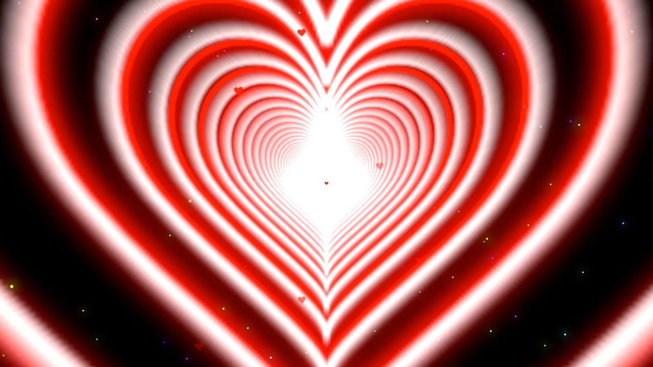 Red Heart Animation ️Neon Lights Heart Background-Motion Graphics-Heart ...