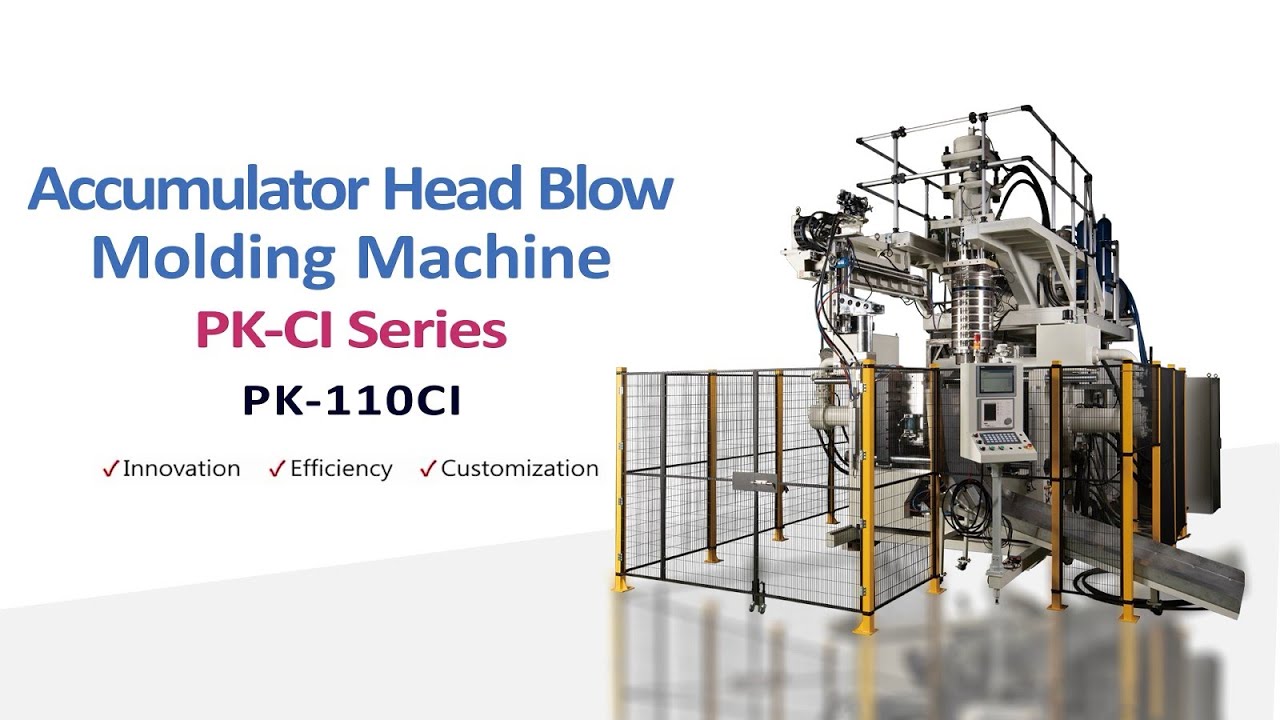 PARKER PK-110CI (PE) Blow Molding Machine for 40 - 150L Drum - YouTube