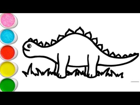 T-Rex Dinosure drawing and coloring for kids toddlers 🦖 | Dinosaur ...