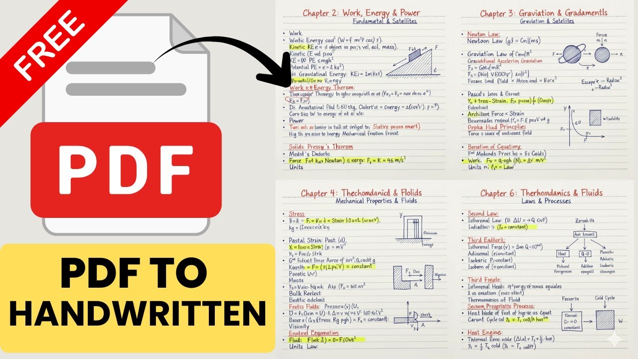 FREE AI Tool for Handwritten Notes | Pdf se Handwritten Notes banaye ...