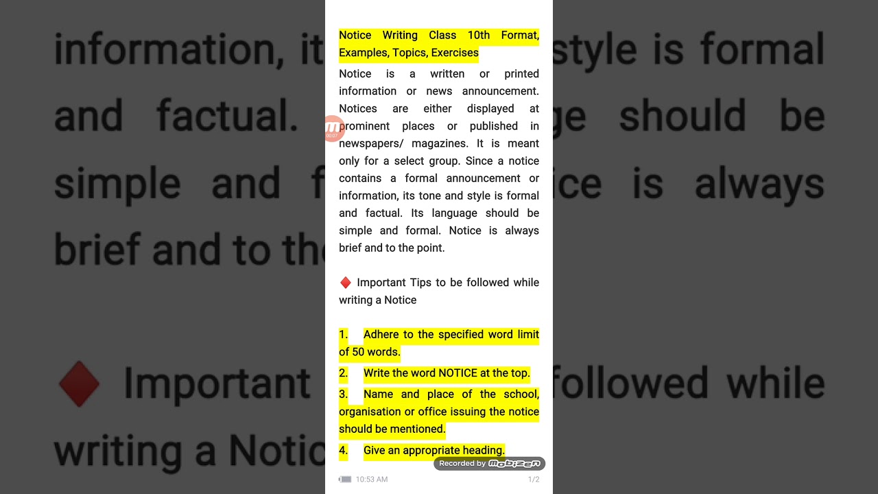 Notice Writing for class 10th - YouTube