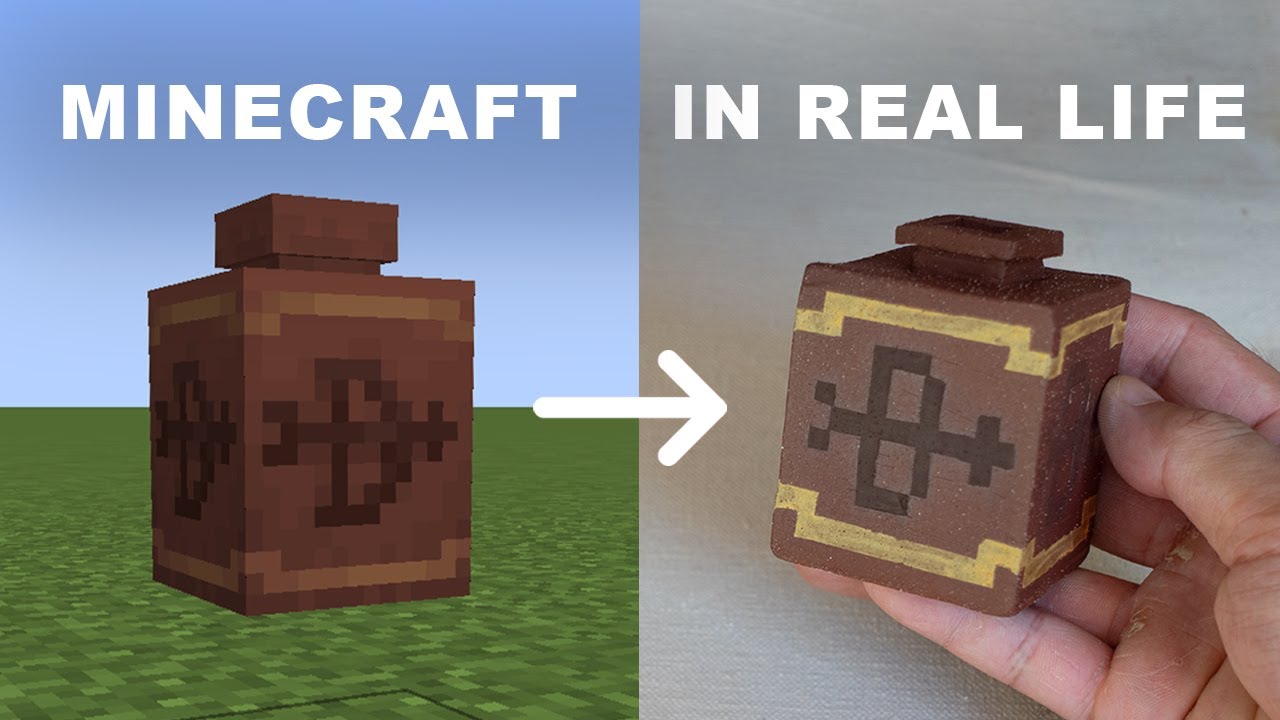 Making the Minecraft Decorated Pot in real life - YouTube