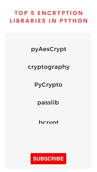 Top 5 Encryption Libraries in Python #Shorts - YouTube
