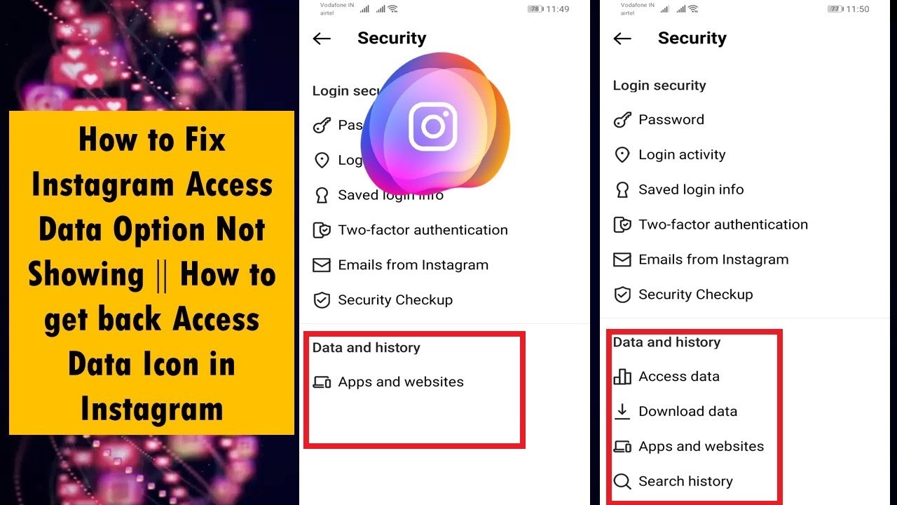 How to Fix Instagram Access Data Option Not Showing How to get back ...