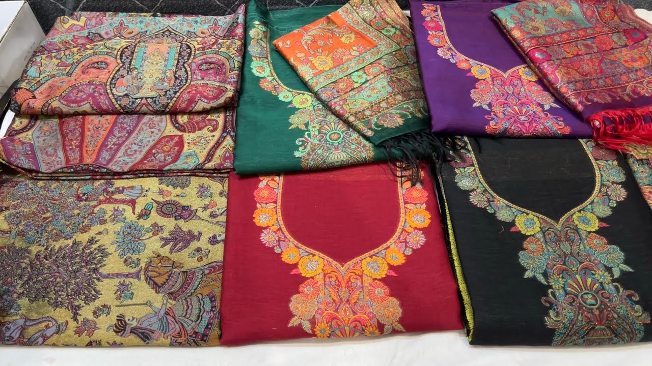 Silk Jamawar suits | Moonlight Shawls | Darbari shawl. WhatsApp for ...
