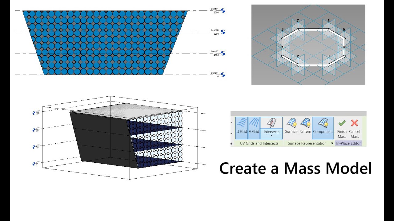Create a Mass Model in Revit -BIM - YouTube