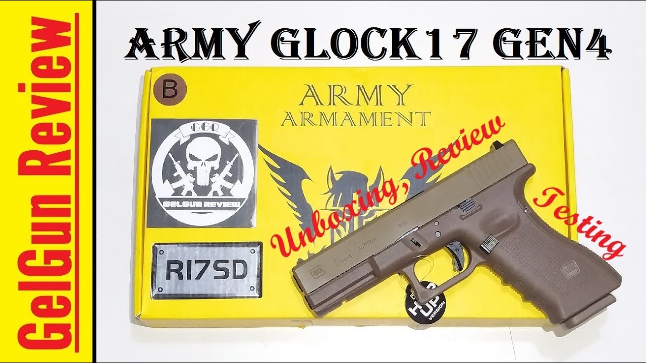 Mở hộp và Review chi tiết Súng Airsoft ARMY Glock 17 Gen4 Tan GBB - YouTube