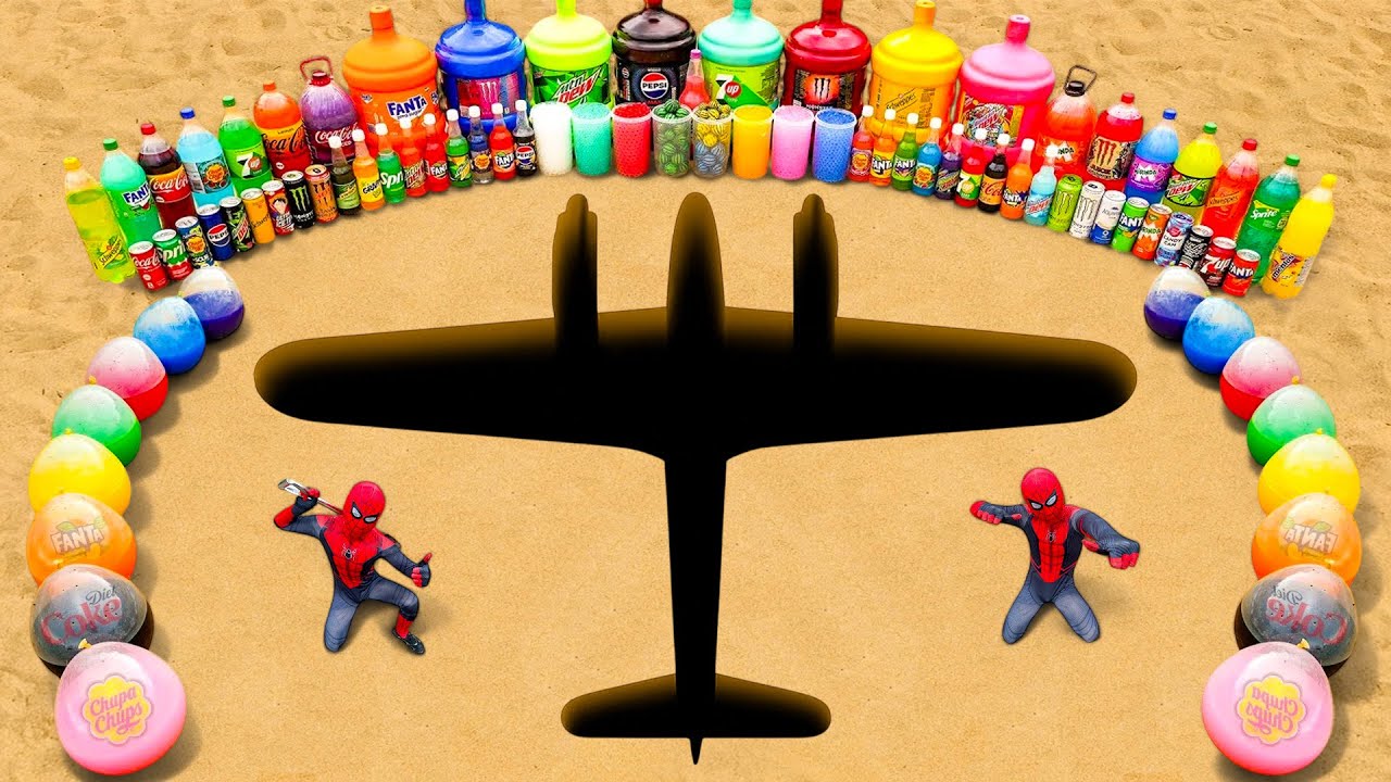 How to make Plane with Orbeez, Giant Coca Cola, Mtn Dew, Pepsi, 7up ...