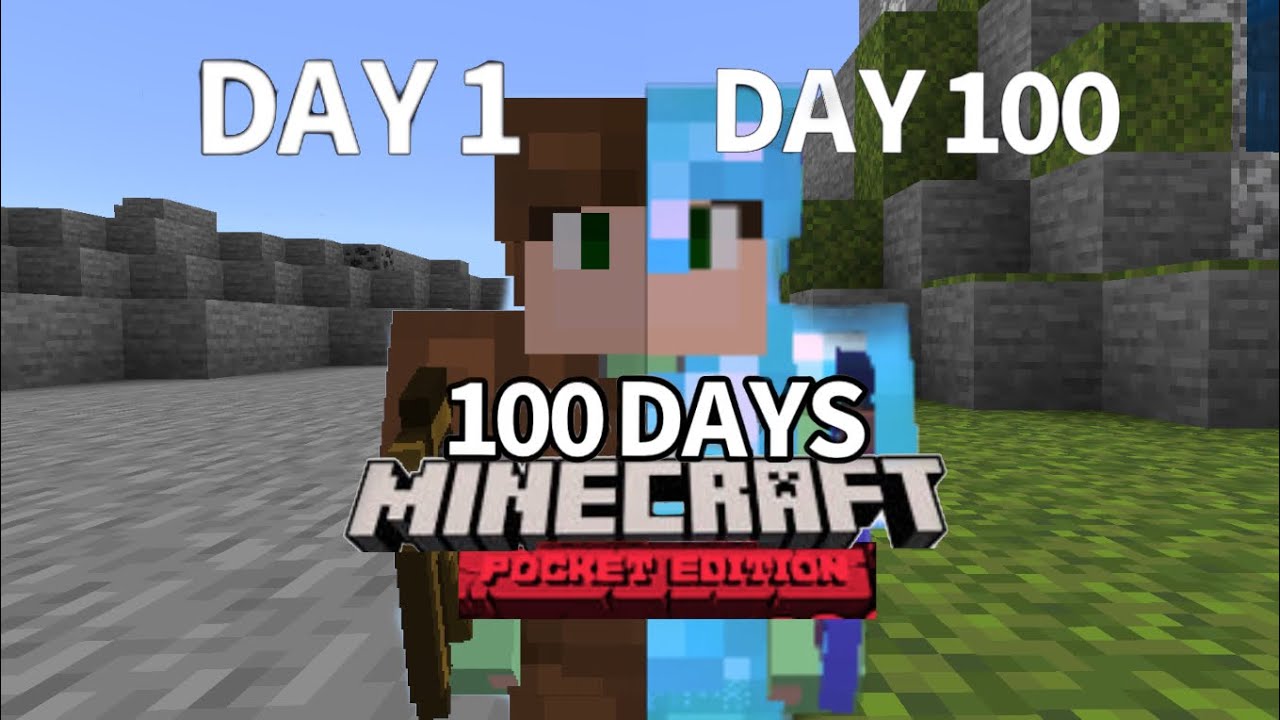 I spent 100 days in [Minecraft Pocket edition] - YouTube