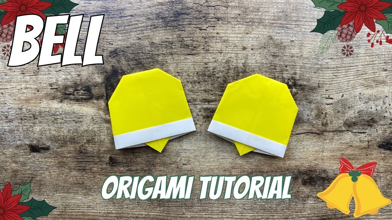 ORIGAMI BELL EASY TUTORIAL FOR CHRISTMAS DECOR | DIY PAPER BELL ORIGAMI ...