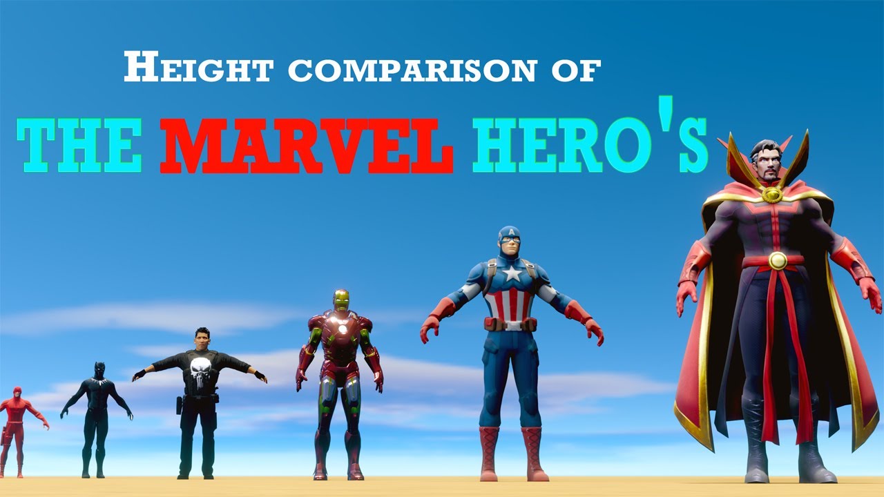 Height comparison of THE MARVEL SUPER HERO'S - (60Fps) |3d animation ...