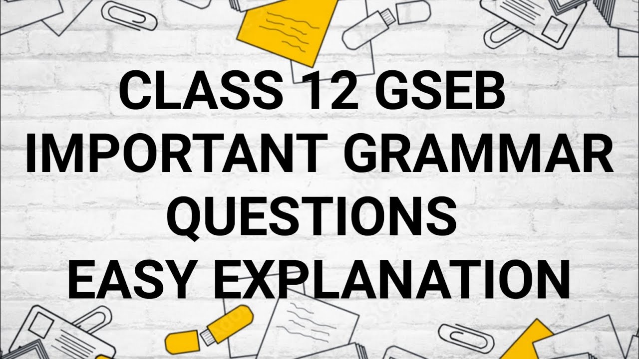 Use of Question Tag | GSEB Class 12|English|Grammar MCQ'S ...