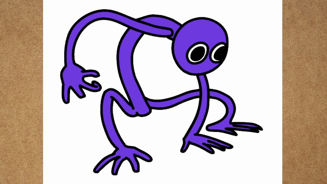 Como dibujar a Purple fnf Friday Night Funkin Rainbow Friends - YouTube