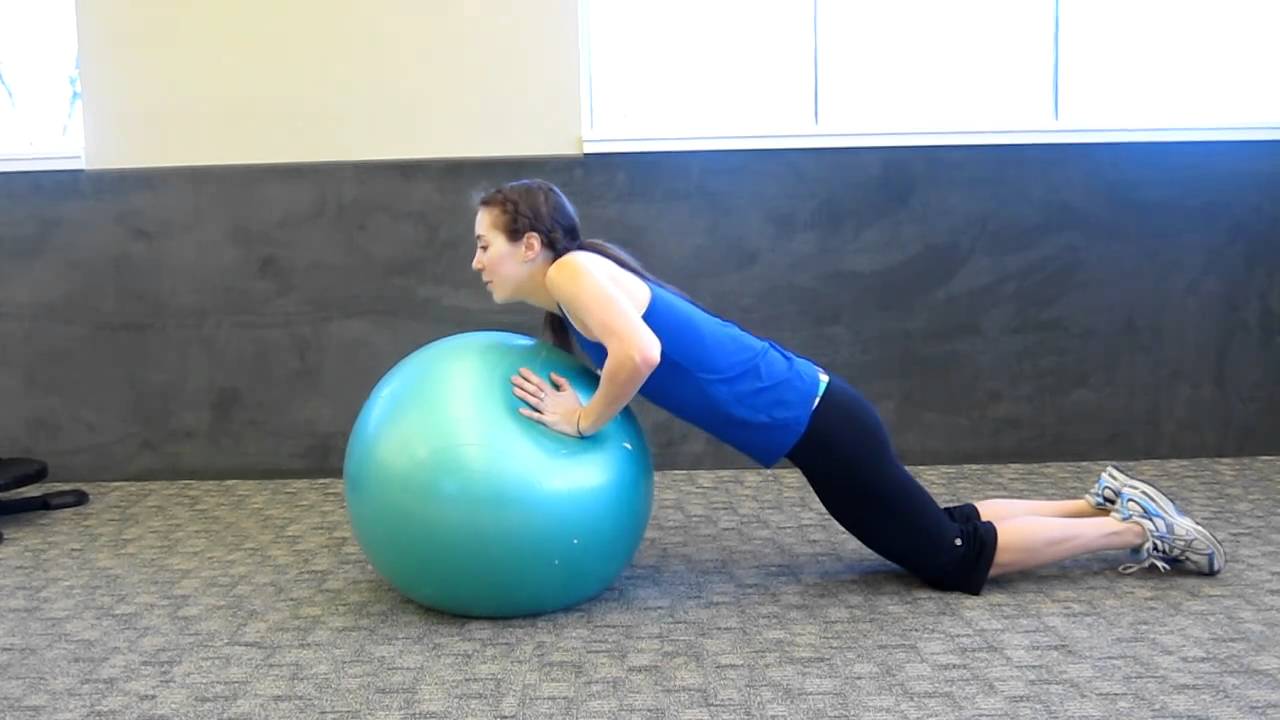ARMS-Stability Ball Push-Up - YouTube