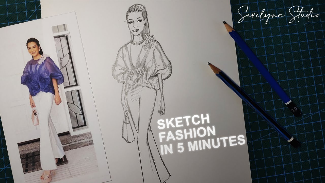 MENGGAMBAR SKETSA BAJU PESTA DALAM 5 MENIT #desainbaju #sketsabusana ...