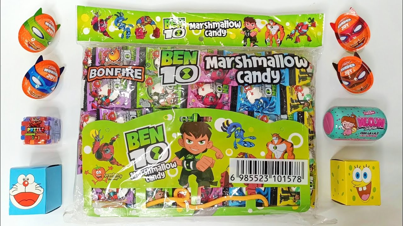 Collection Of Candies and Surprise Toys Unboxing || BEN 10 Marshmallow ...