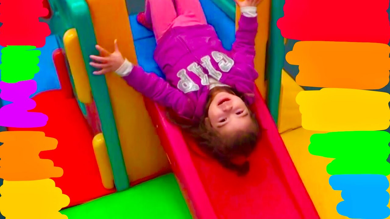 Funny Baby Slides Down The Slide - Learn Colors - Kinder Playtime - YouTube