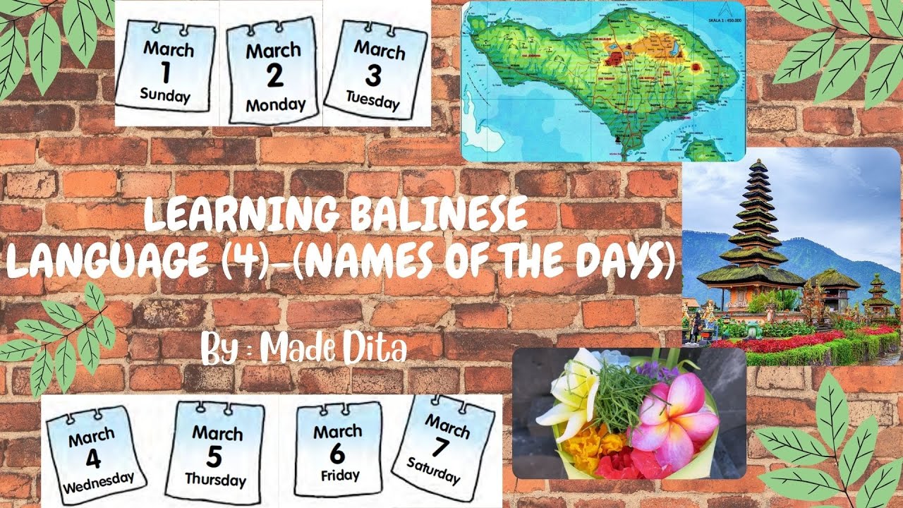 Lesson 4-Balinese Language (Names of The Days) - YouTube