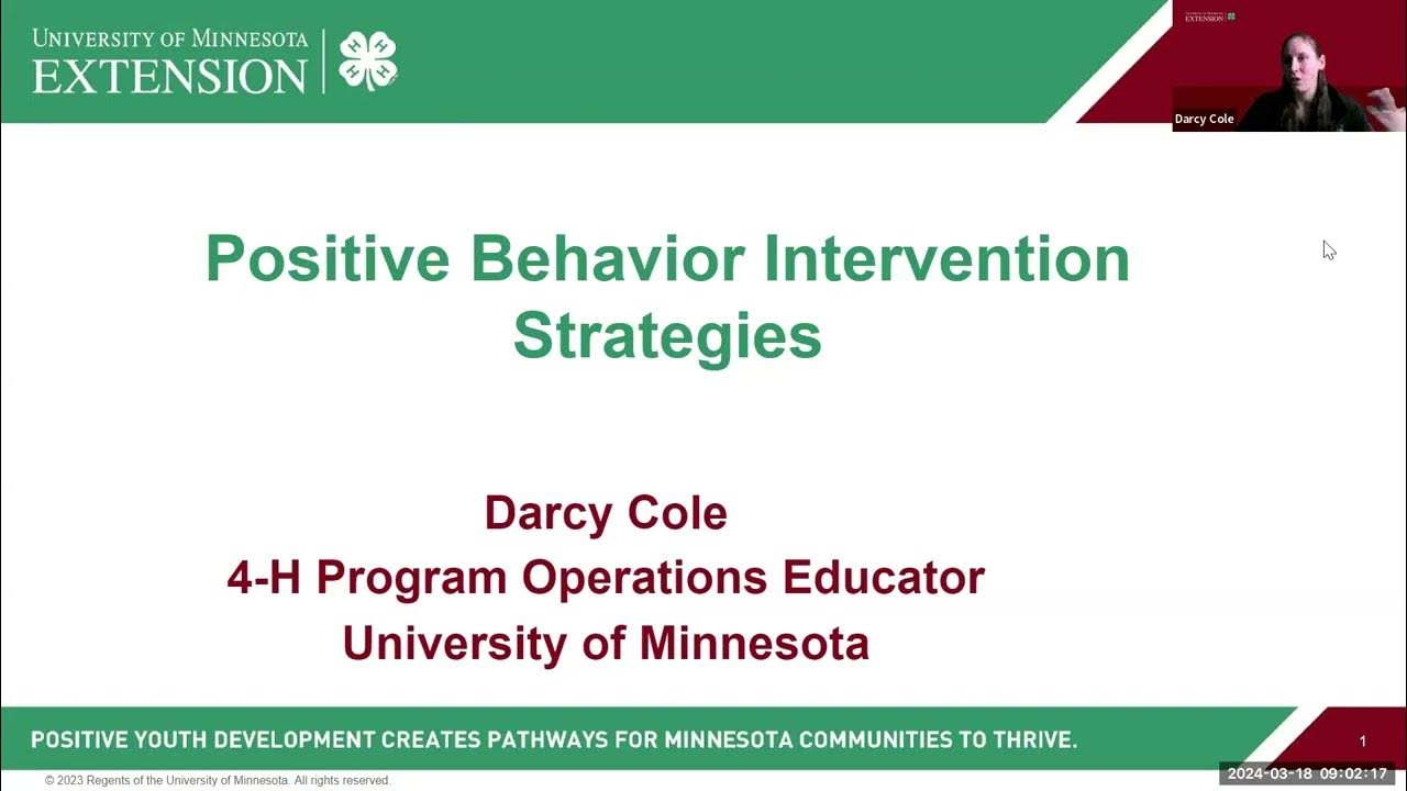 4-H Youth Disabilities Training # 4 - Positive Behavior Intervention Strategies (PBIS) - YouTube