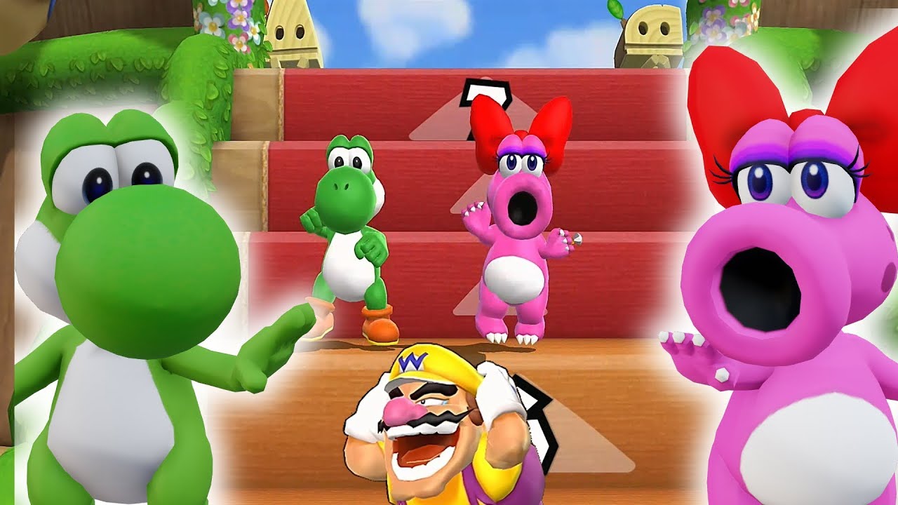 Mario Party 9 Step It Up Yoshi and Birdo's team vs Wario (2 vs 1 ...