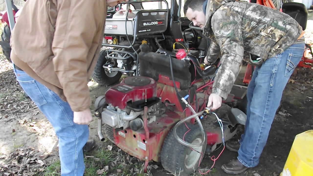 fuel injecting a small riding lawn mower B&S engine - YouTube