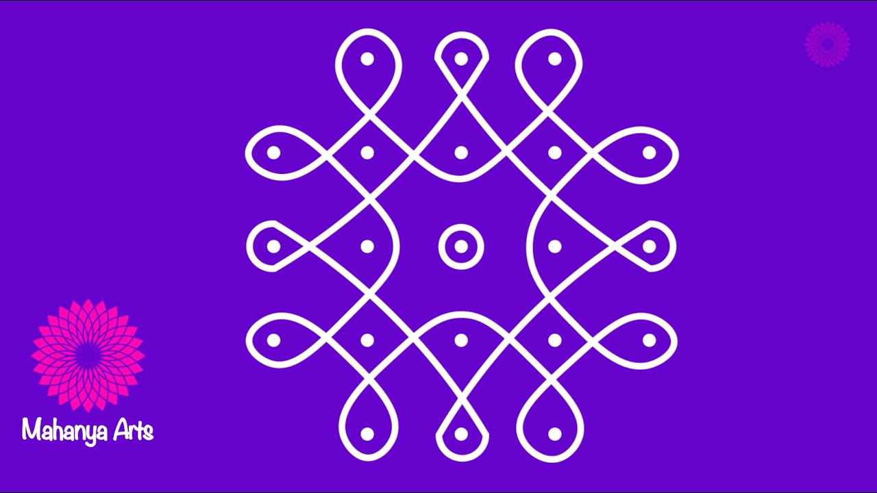 Easy 5x3x3 Muggu | Daily Muggulu | Chukkala Muggu | Simple Muggu | Easy ...