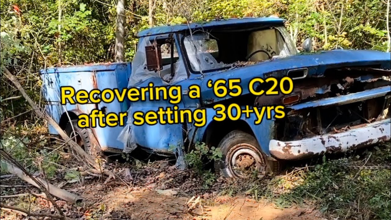 Unearthing the ‘66GM C20 off the hill, transport it home and unload it ...
