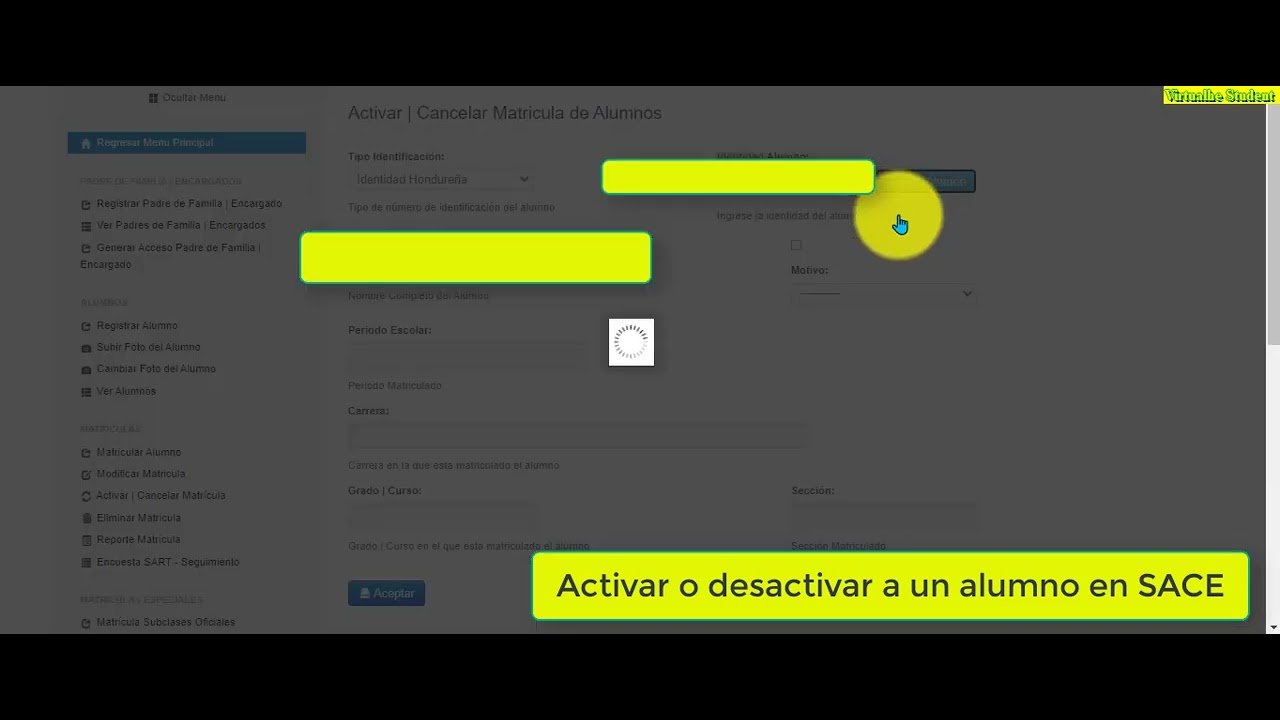 ACTIVAR O DESACTIVAR A UN ALUMNO EN SISTEMA DE ADMINISTRACIÓN DE ...