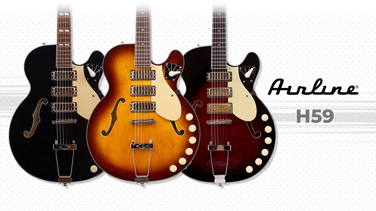 Airline Guitars H59 - Semi-Hollow Electric Guitar - YouTube