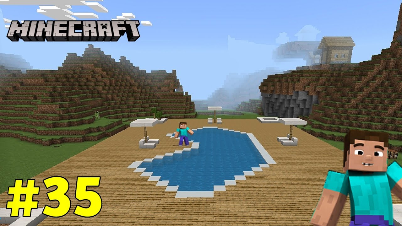 SWIMMING POOL TUTORIAL IN MINECRAFT #35 - YouTube