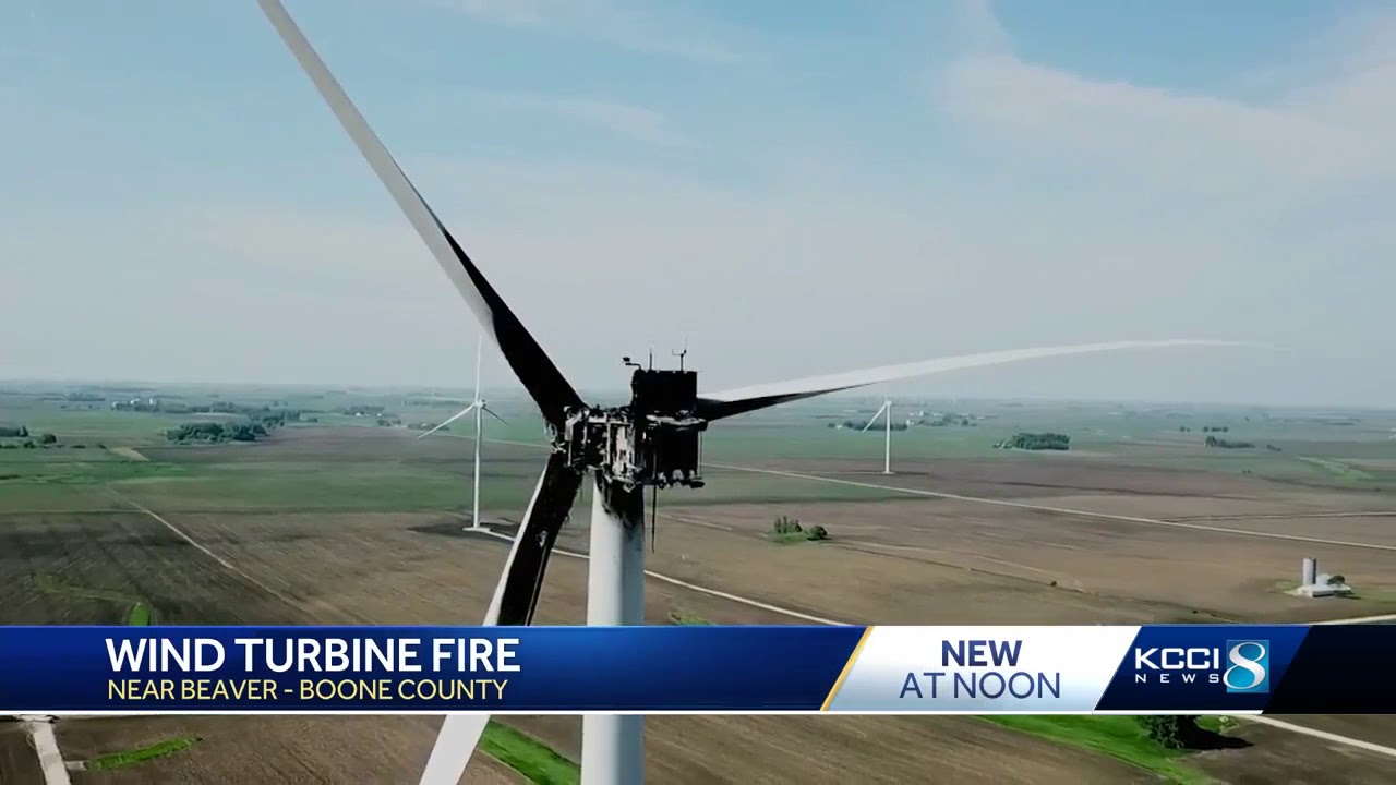 Wind turbine fire could be seen for miles - YouTube
