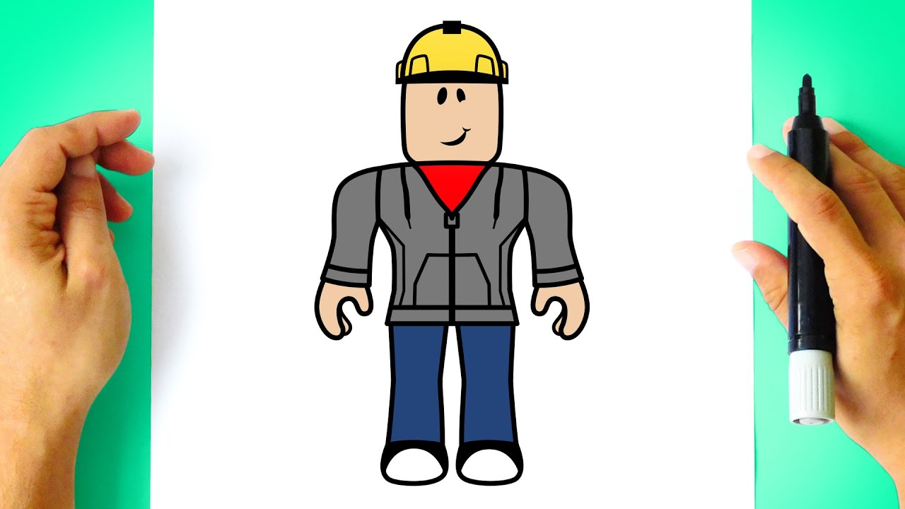 How to DRAW BUILDERMAN - Roblox Drawing - YouTube