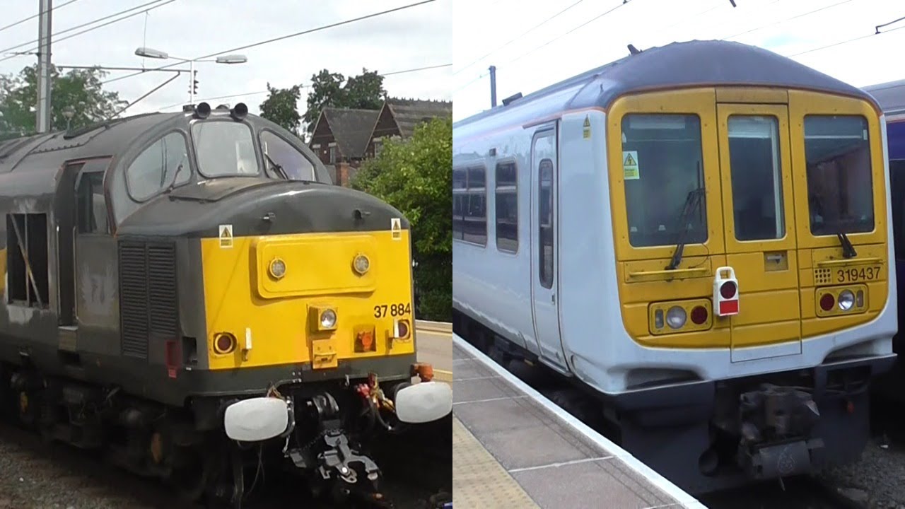 ROG Class 37 hauls ex-Thameslink Class 319 through Bedford for Long ...