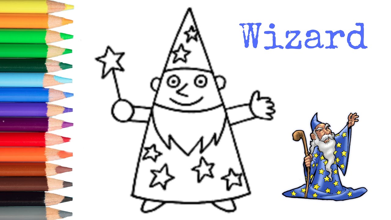 How to draw Wizard | Easy Wizard Drawing for Kids | Drawings for Kids ...