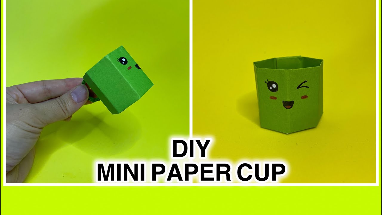 DIY MINI PAPER CUP / How to make easy origami paper cup ⁄ Paper Crafts ...