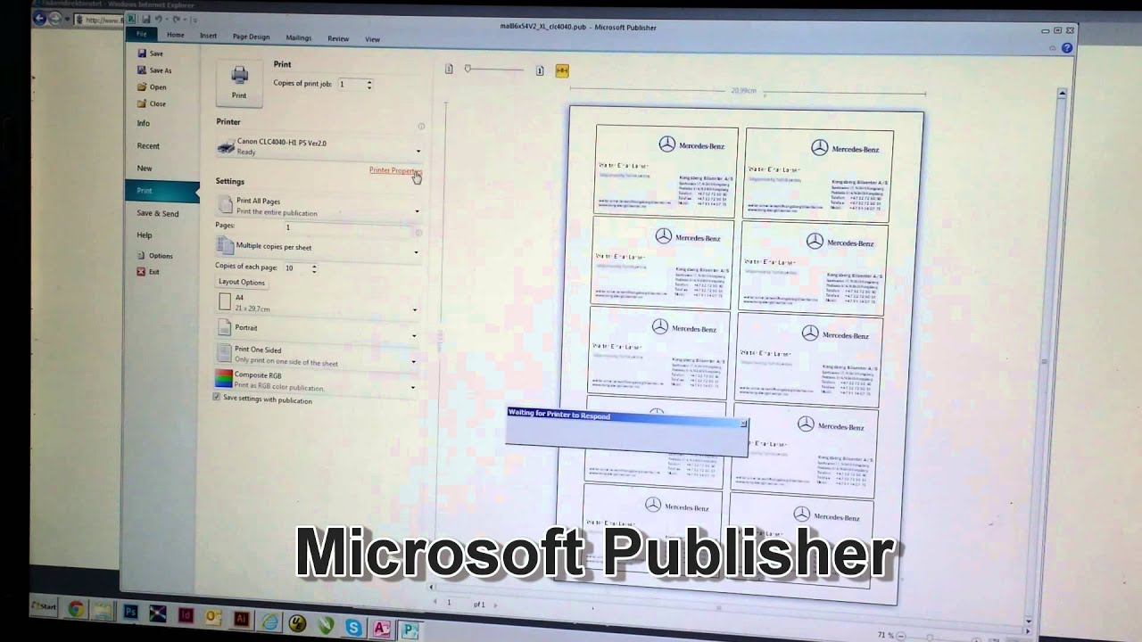 Hvordan skrive ut våre visittkortark. How to print business card sheets ...
