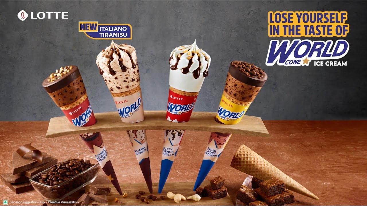 LOTTE World cone - Tiramisu Flavour - YouTube