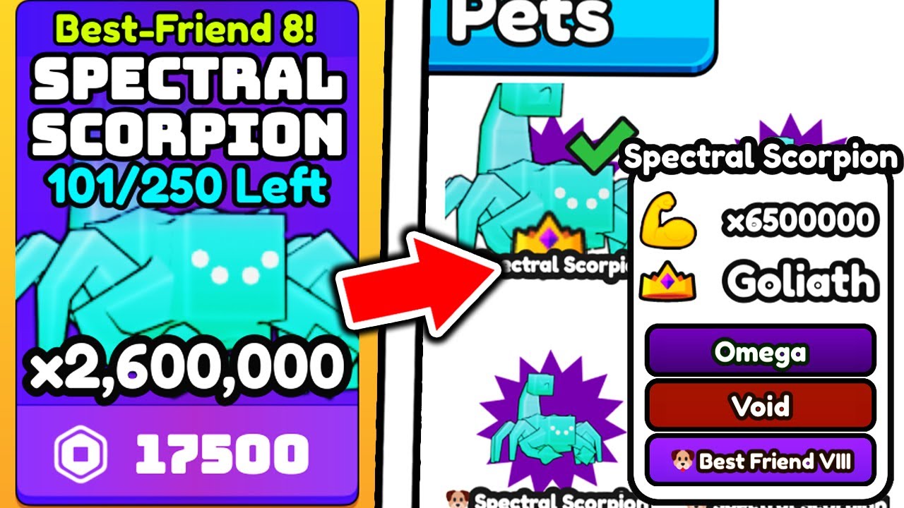 I Crafted $250,000 ROBUX GOLIATH VOID SPECTRAL SCORPION in Arm Wrestle Simulator.. - YouTube