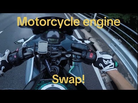 Motorcycle engine swap - YouTube