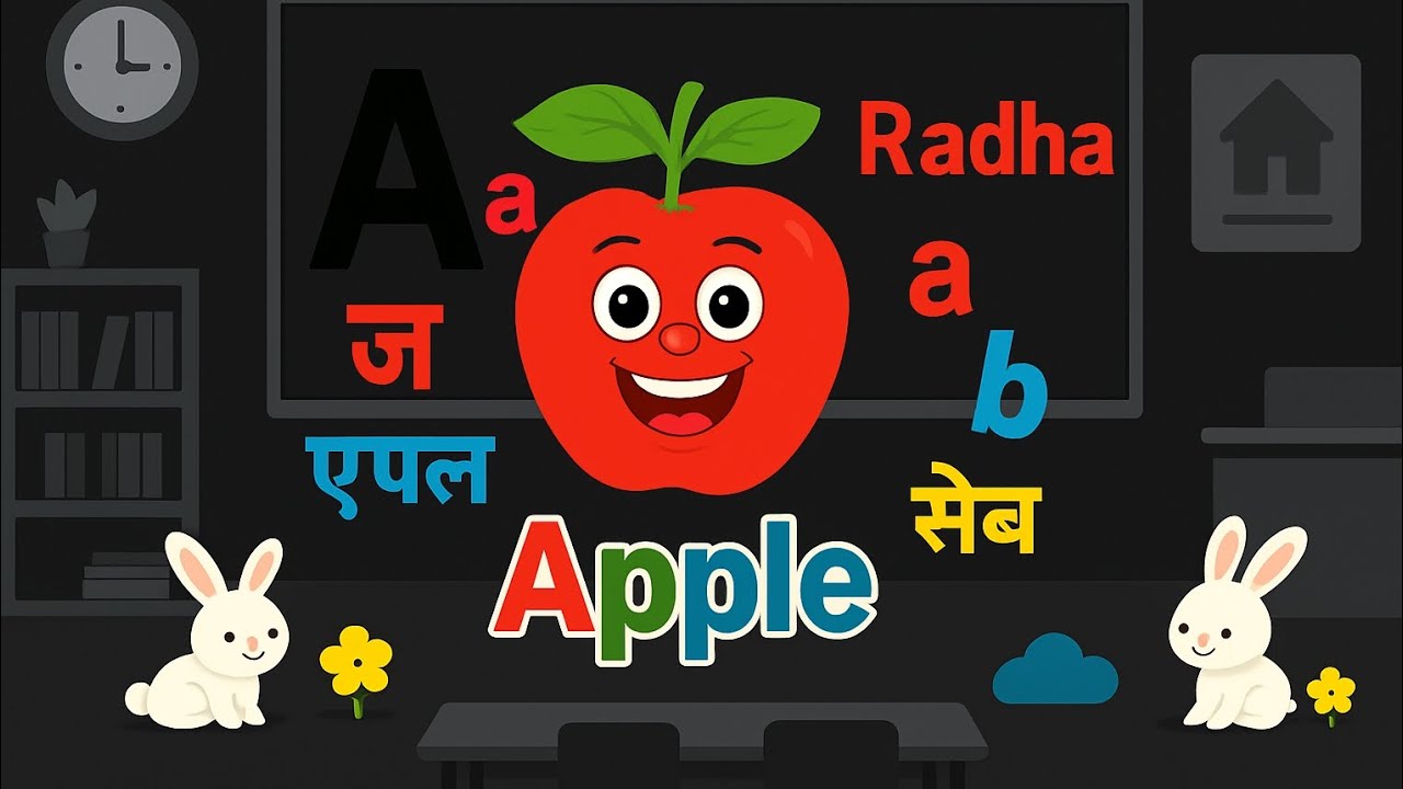 A for apple 🍎 | B for ball 🏀 | अ से अनार phase abcd Phonicsongs - YouTube