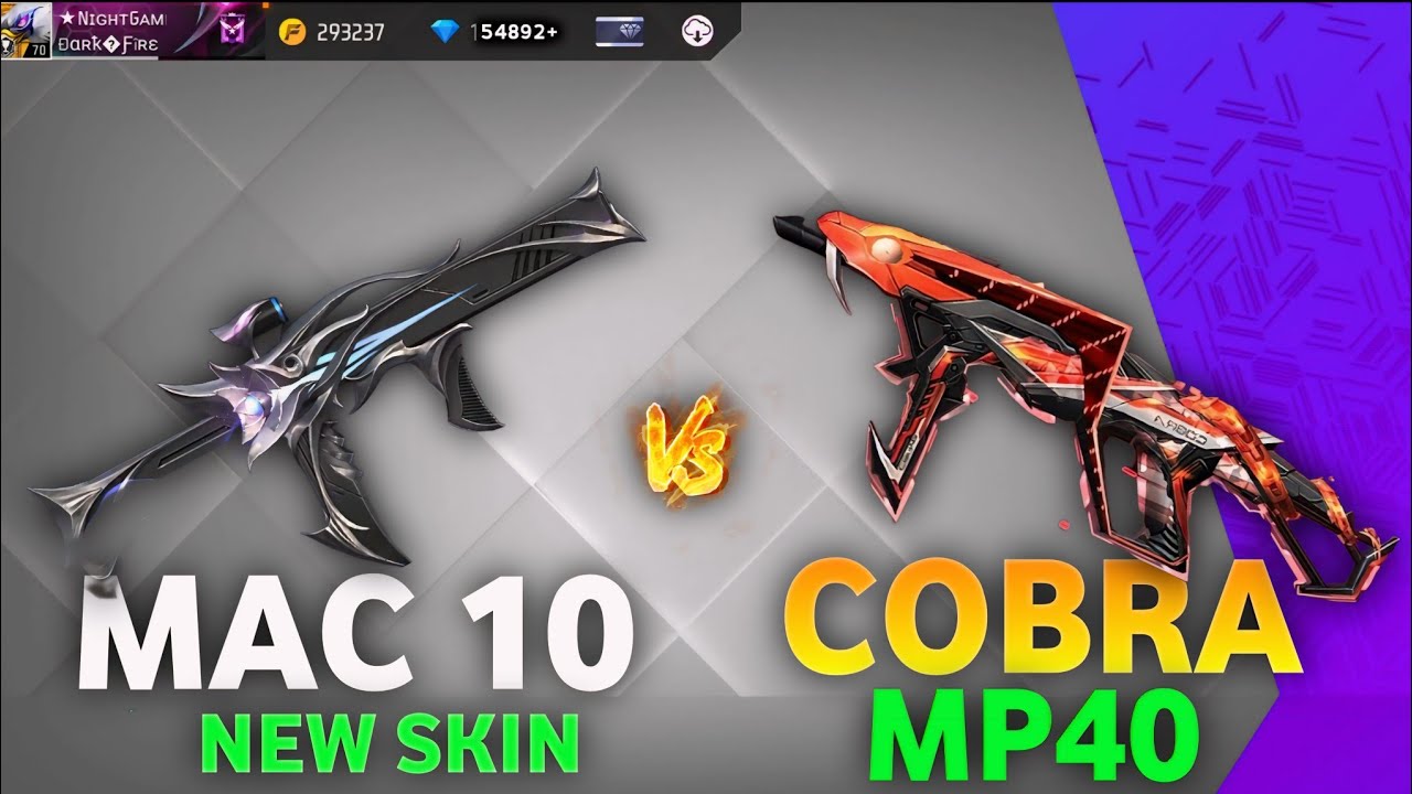 NEW MAC10 SKIN VS COBRA MP40 | FREE FIRE NEW EVENT | FF NEW EVENT ...